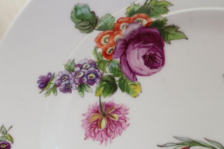 Large Hand Painted French Porcelain Platter For Sale at 1stDibs