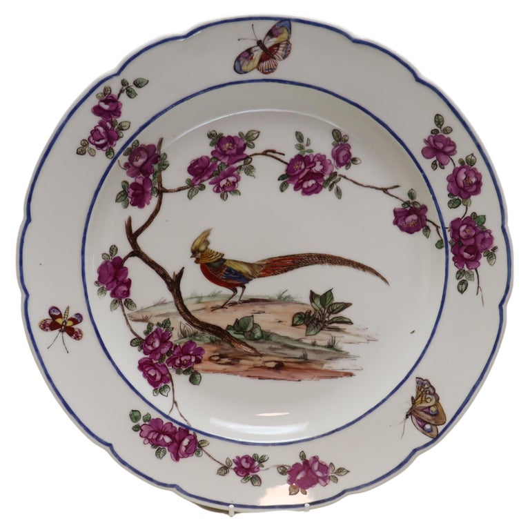 Large Hand Painted French Porcelain Platter For Sale at 1stDibs