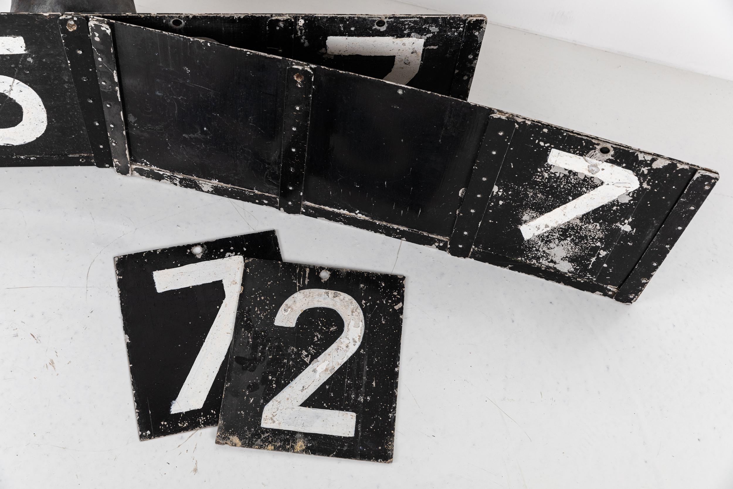 Large Hand Painted Industrial Railway Number Wall Sign Plaque, C.1940 ...