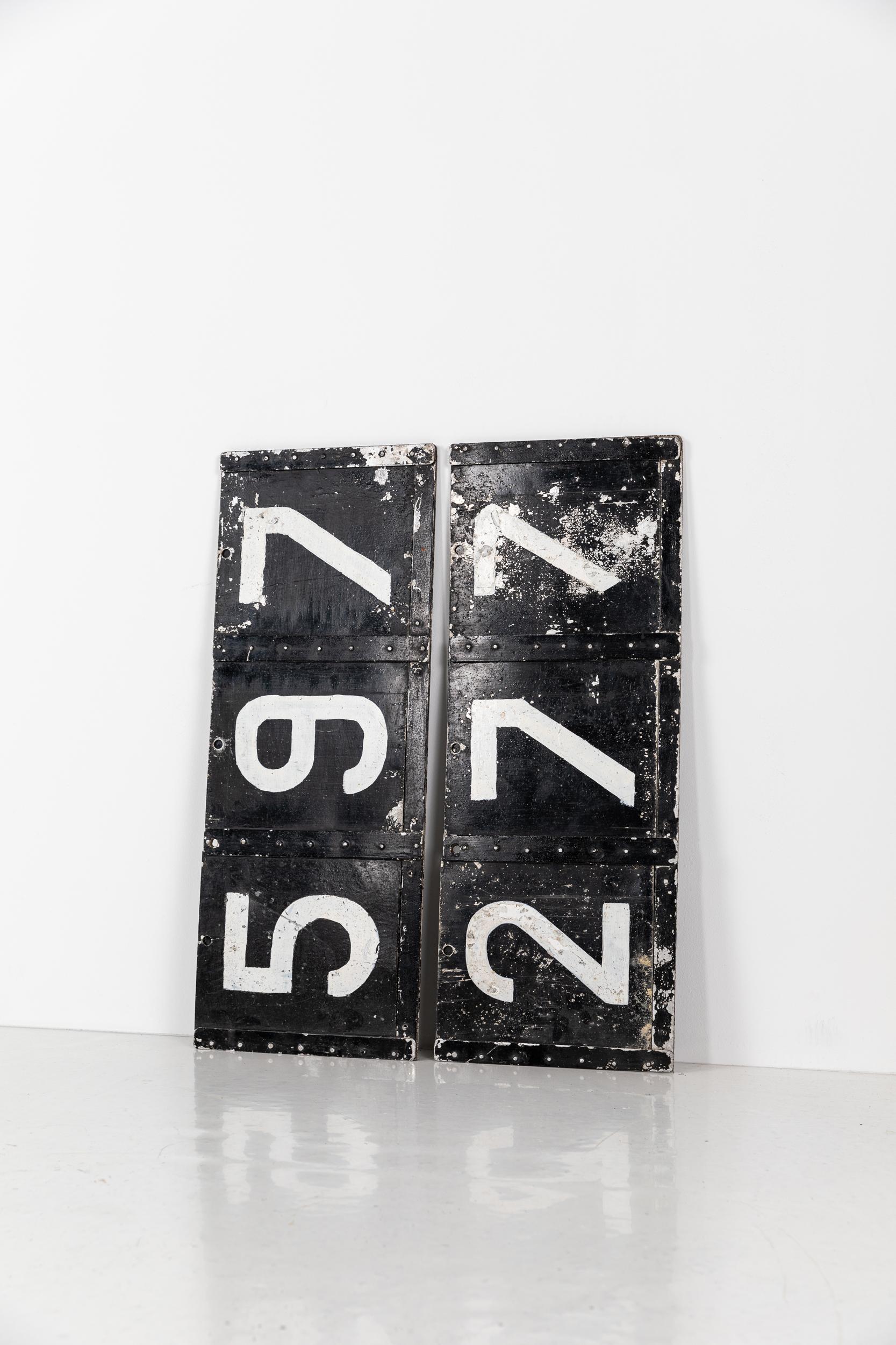 Large Hand Painted Industrial Railway Number Wall Sign Plaque, C.1940 ...