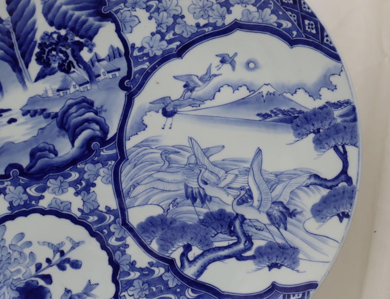 Large Hand Painted Japanese Charger For Sale at 1stDibs
