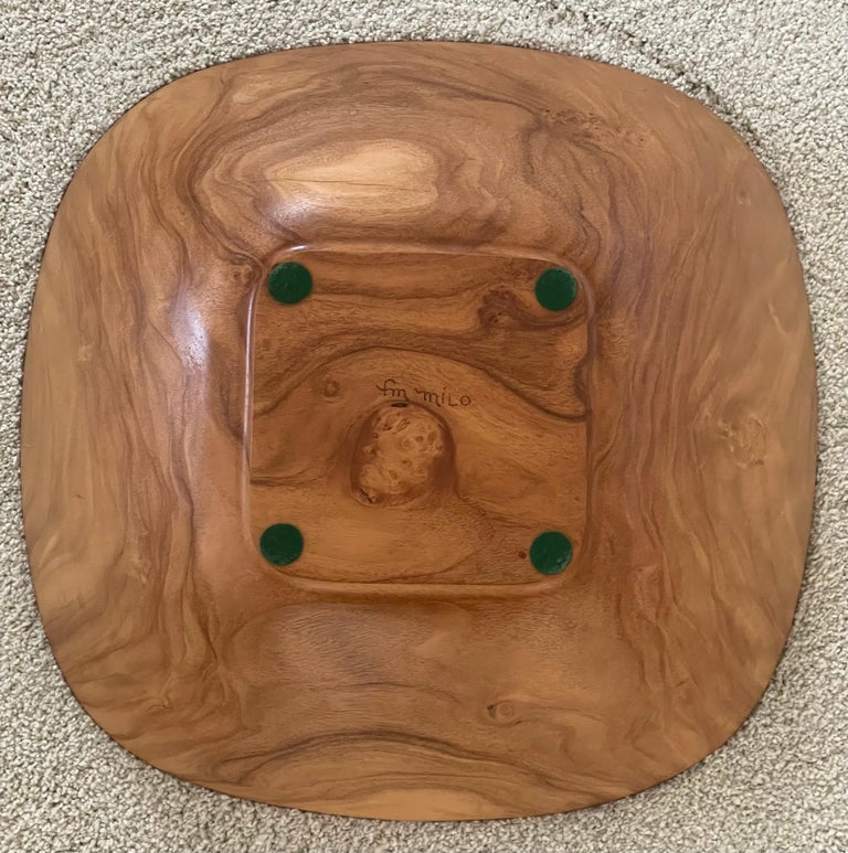 Large Hand Turned Signed Hawiian Milo Wood Bowl For Sale at 1stDibs