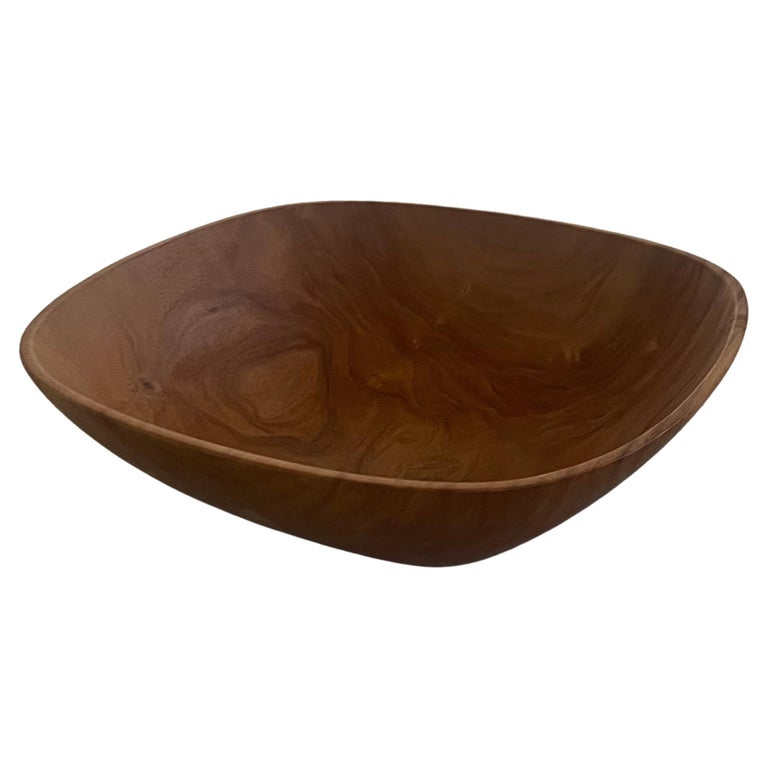 Large Hand Turned Signed Hawiian Milo Wood Bowl For Sale at 1stDibs