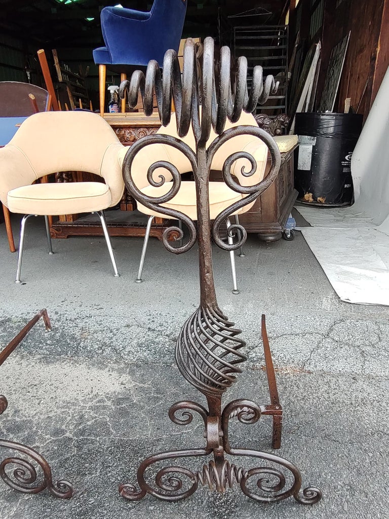 Large Hand Wrought Iron with Twists and Open Spirals style of Samuel ...