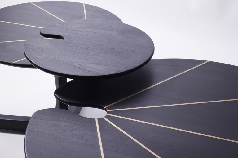 Solid Oak Handcrafted "Kaluva" Black Coffee Table stained black with ...