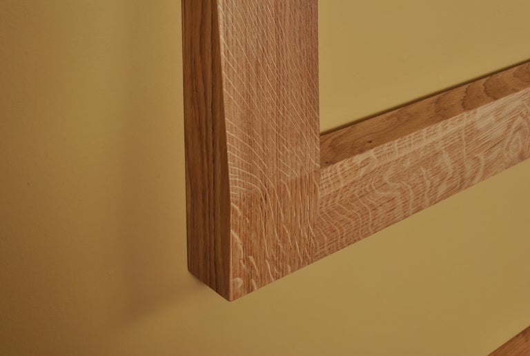 Large Handcrafted Oak Furrow Mirror For Sale at 1stDibs