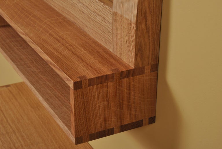 Large Handcrafted Oak Furrow Shelf Mirror For Sale at 1stDibs | oak ...