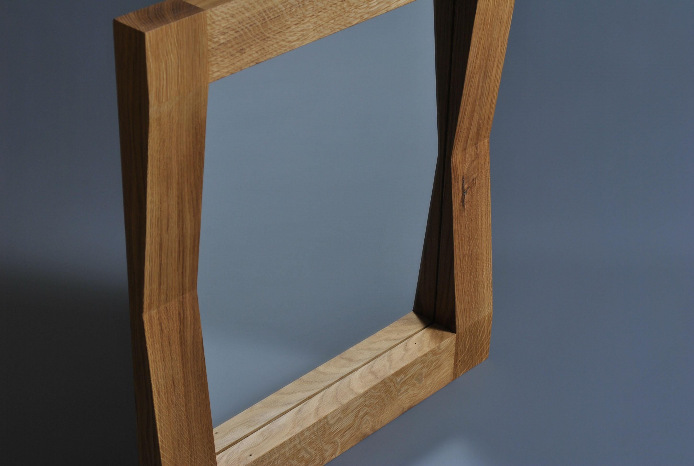 Large Handcrafted Oak Wall Mirror For Sale at 1stDibs | large oak mirror