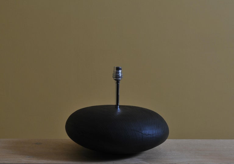 Large Handcrafted Yakisugi Oak Lamp at 1stDibs