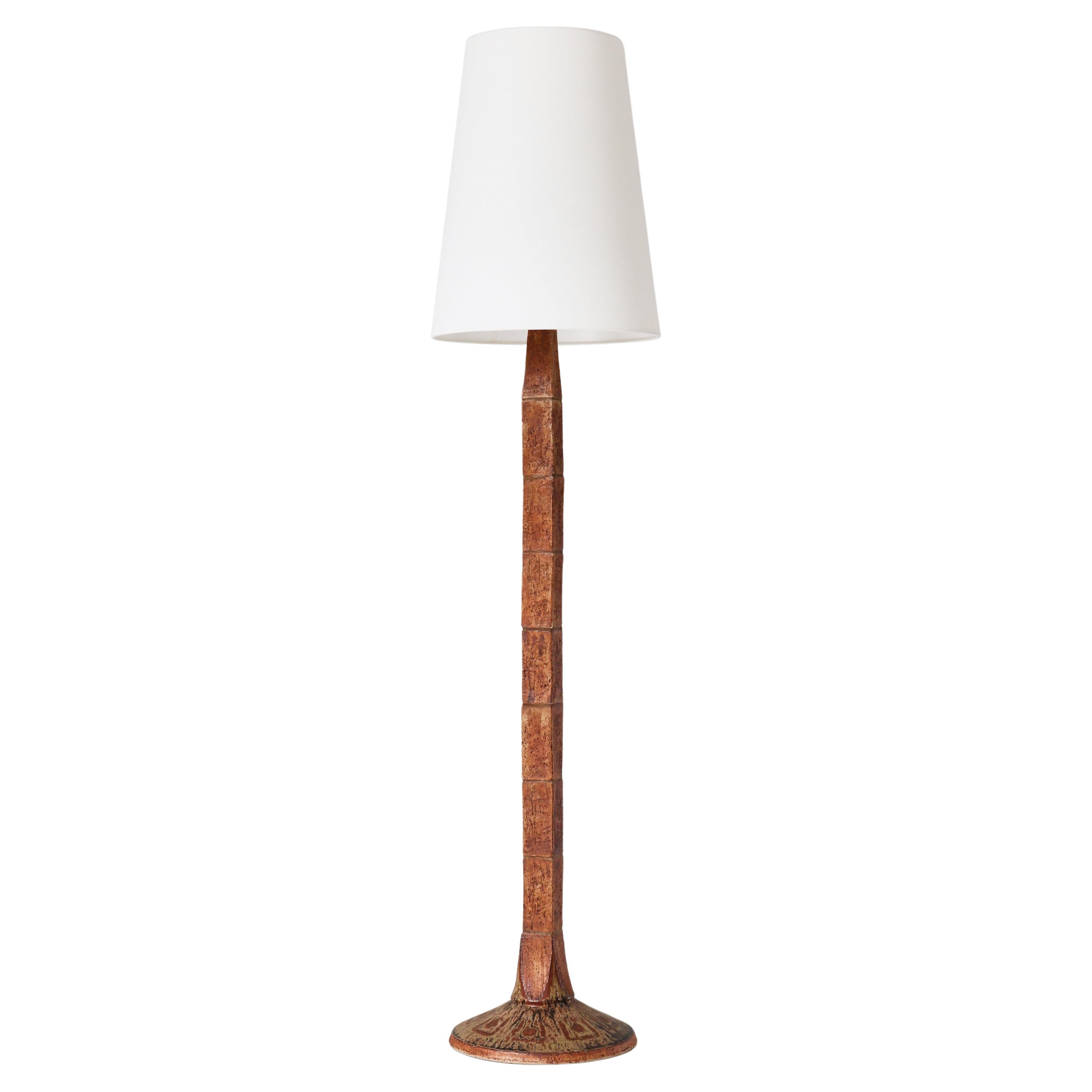 Large Handmade Brutalist Stoneware Floor Lamp by Sejer Ceramics ...