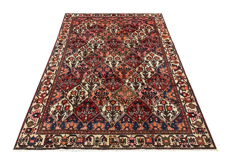 Large Handmade Carpet Traditional Red Wool Rug Oriental All Over For ...