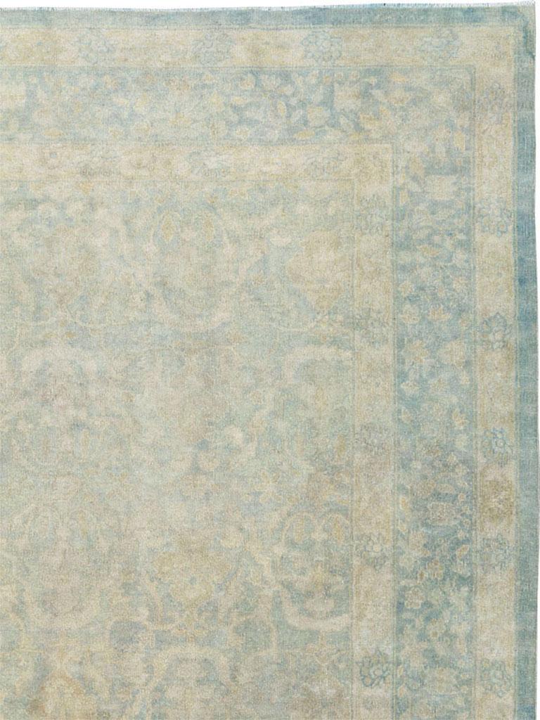 Large Handmade Chinese Carpet in Seafoam Blue and Seafoam Green For ...