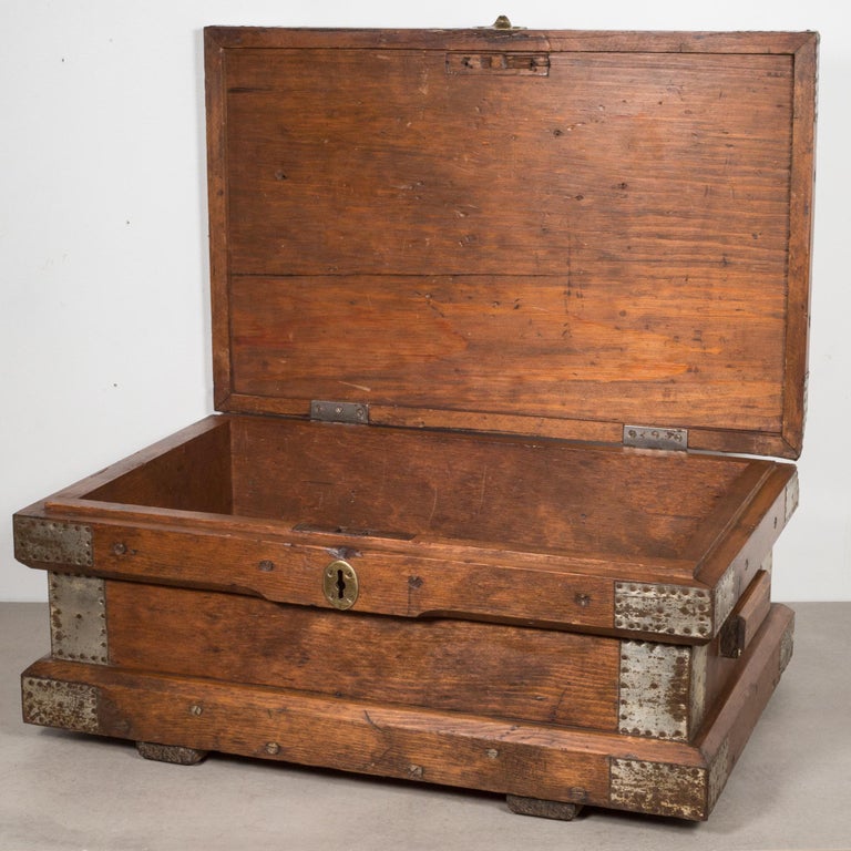 Large Handmade Wood Document with Brass Lock, c.1940 at 1stDibs