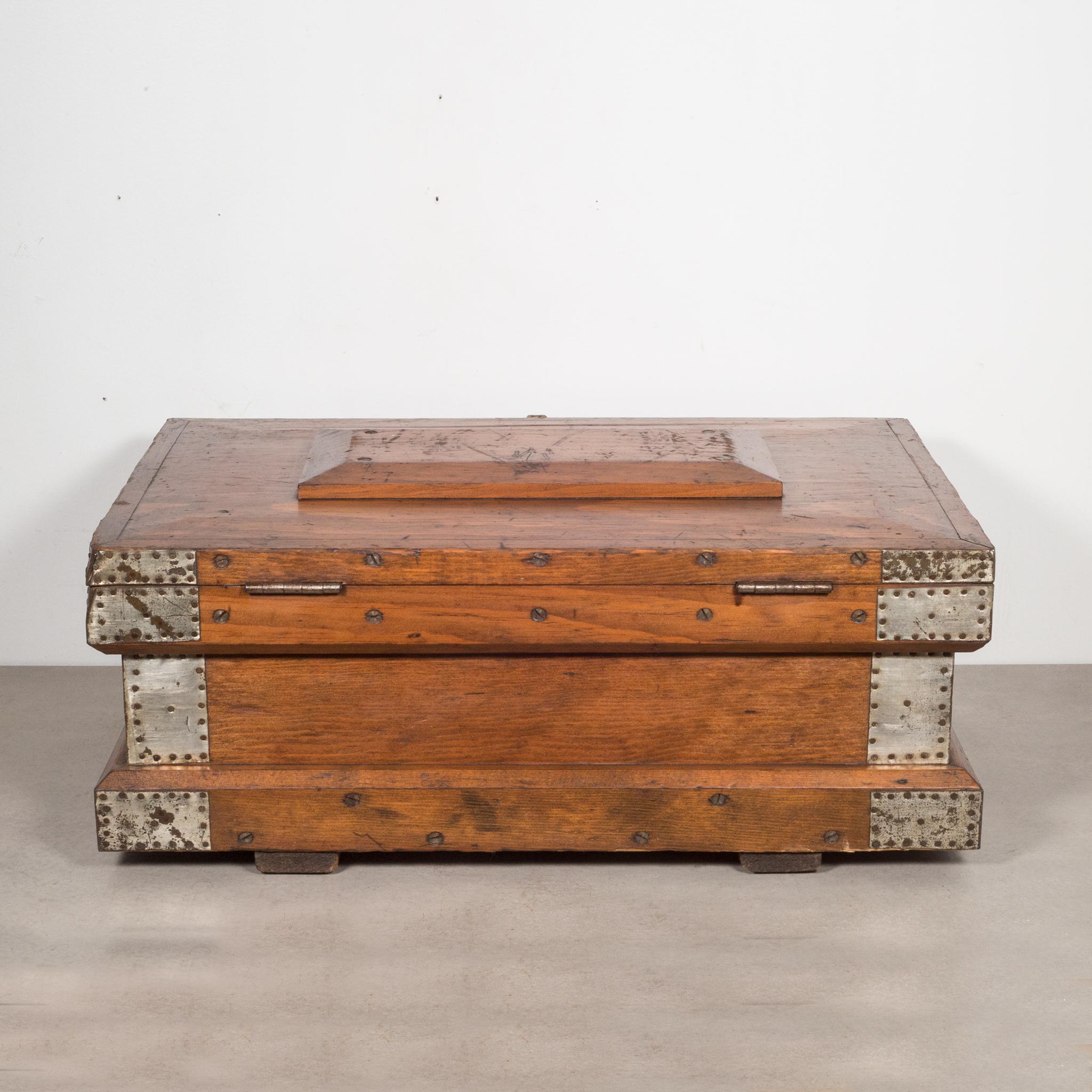 Large Handmade Wood Document with Brass Lock, c.1940 at 1stDibs