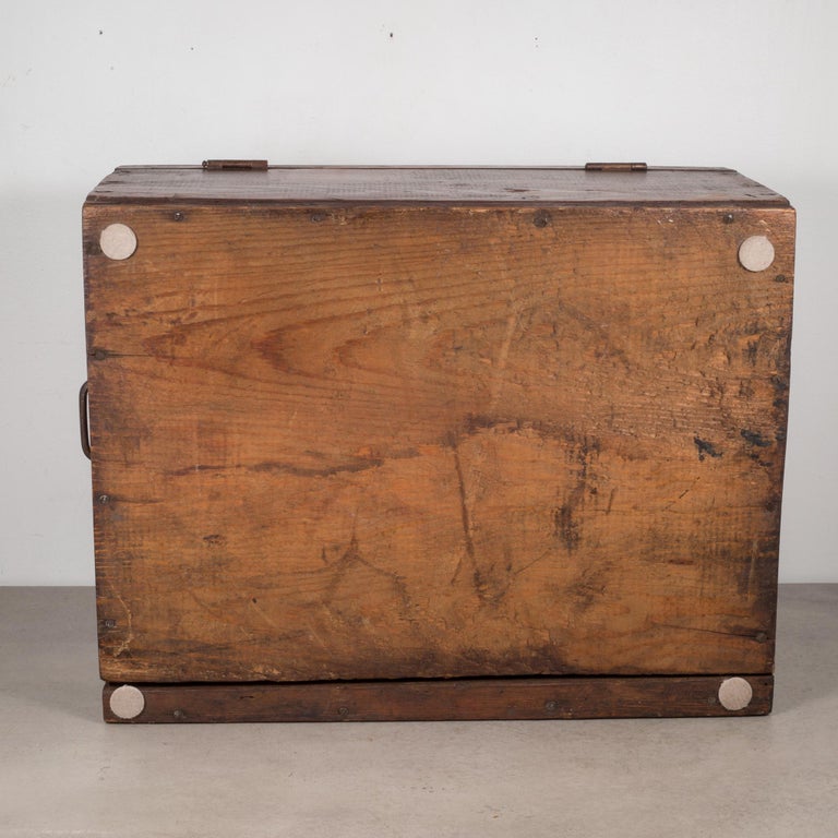 Large Handmade Wooden Shoe Factory Tool Box, circa 1940 For Sale at 1stDibs