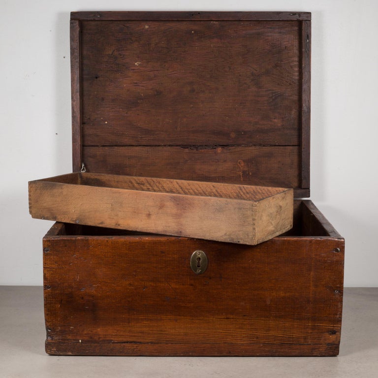 Large Handmade Wooden Shoe Factory Tool Box, circa 1940 For Sale at 1stDibs