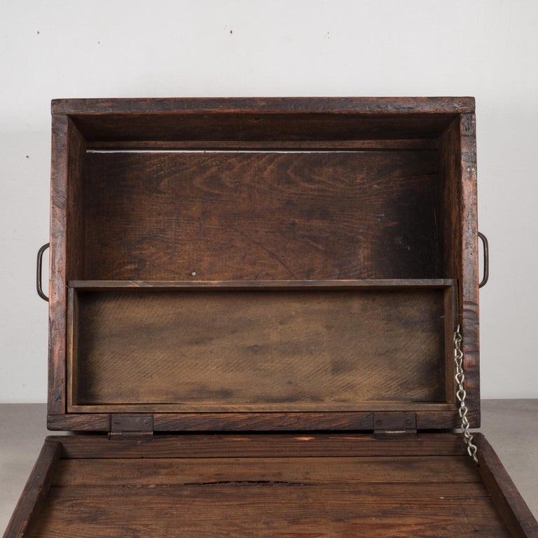 Large Handmade Wooden Shoe Factory Tool Box, circa 1940 For Sale at 1stDibs