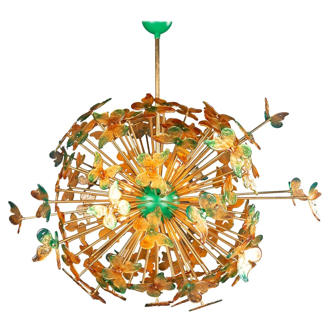 Large Italian Handmade Venetian Glass Sputnik Chandelier For Sale At