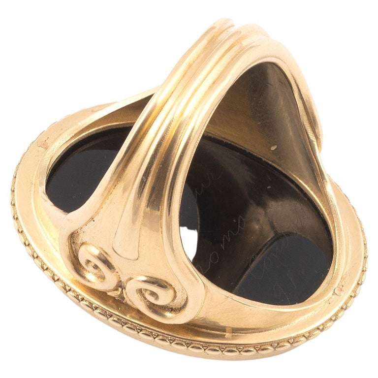 Large Hardstone Cameo of Hercules and the Nemean Lion Men's Ring 19th ...