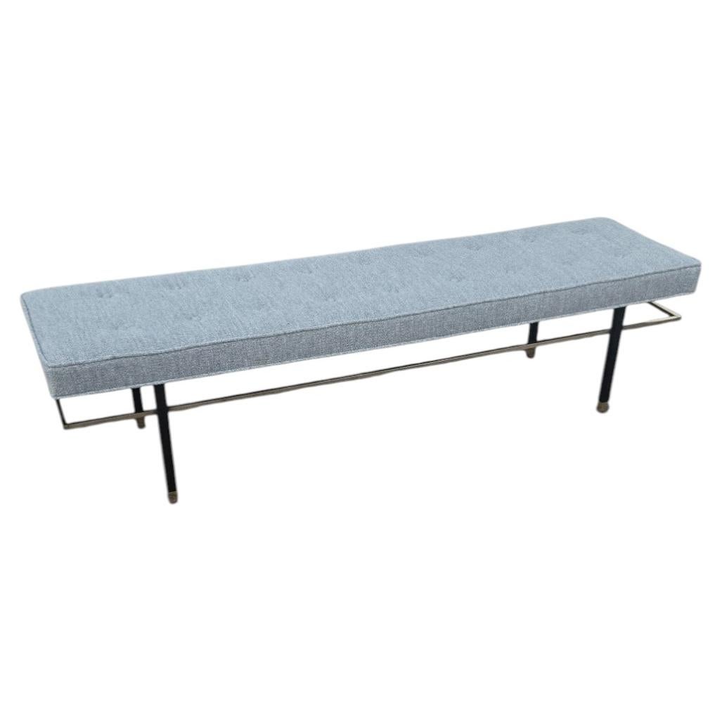 Harvey Probber Model PUB 70½ Mahogany and Brass Bench For Sale at 1stDibs