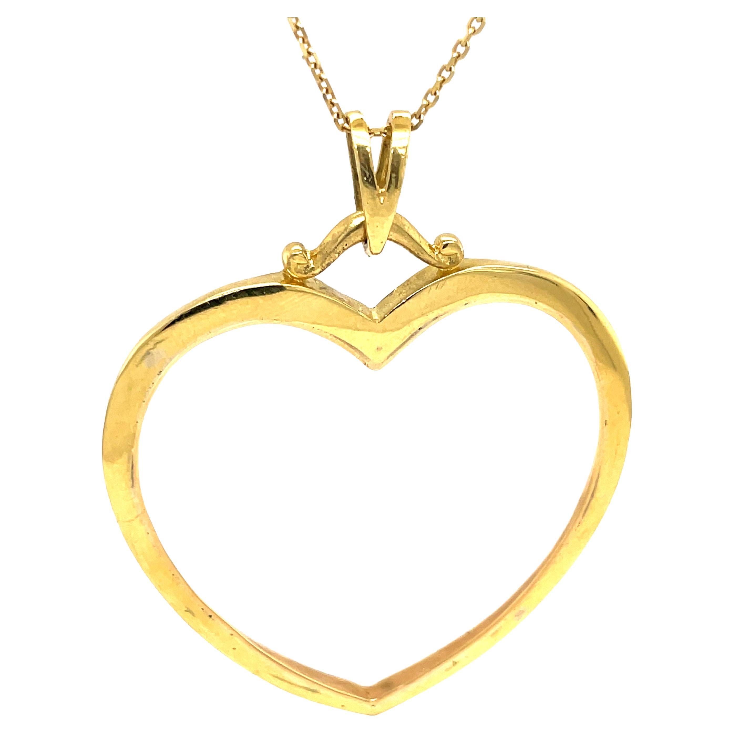 Onyx Diamond Gold Large Doublesided Puffy Heart Pendant at 1stDibs