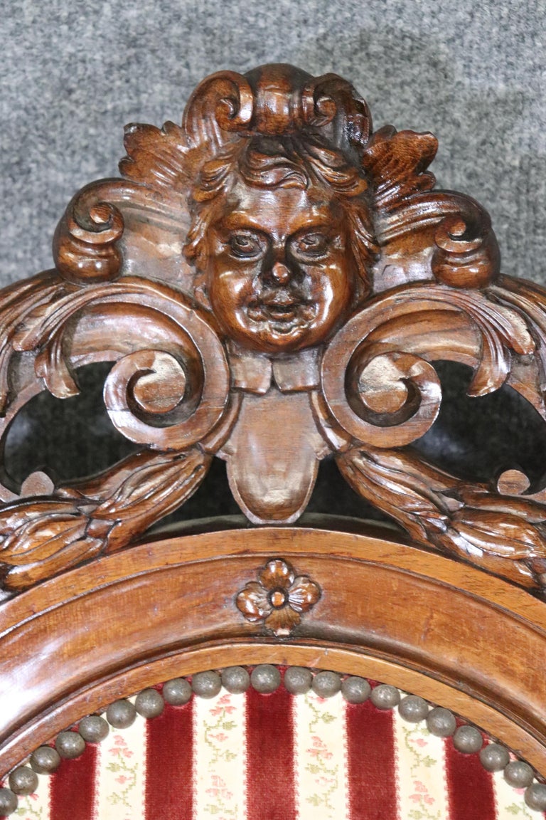 Large Heavily Carved Figural Victorian Walnut Throne Chair with Putti ... Large Heavily Carved Figural Victorian Walnut Throne Chair with Putti ...