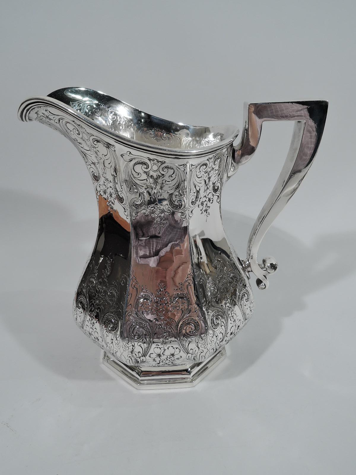 Large and Heavy American Edwardian Regency Sterling Silver Water ...