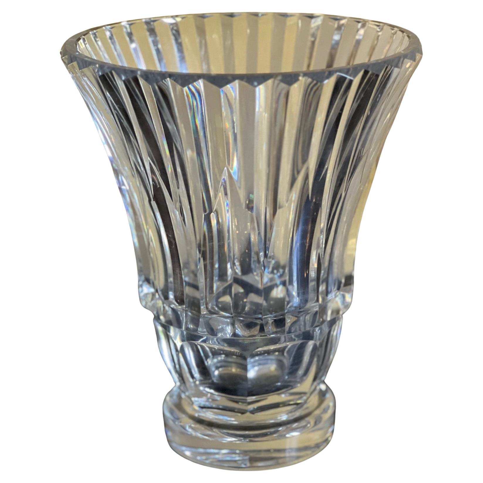 Large Heavy Cut Crystal Baccarat Crystal Vase, c. 1950's For Sale at ...