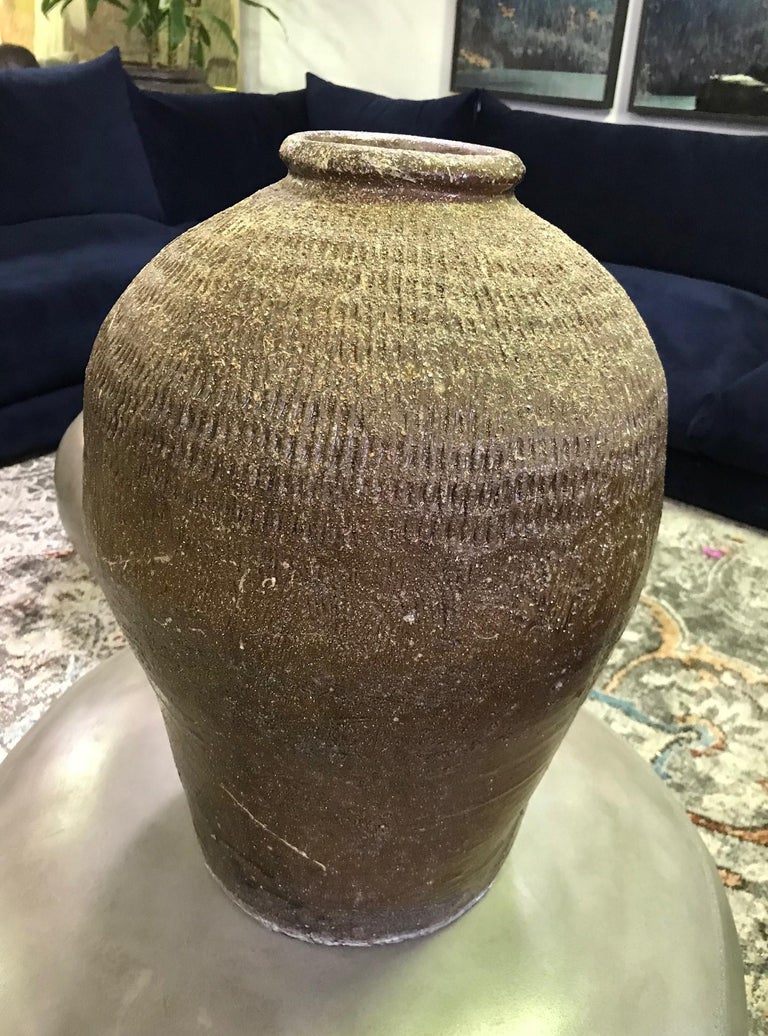 Large Heavy Earthenware Pottery Vase Pot Jar at 1stDibs