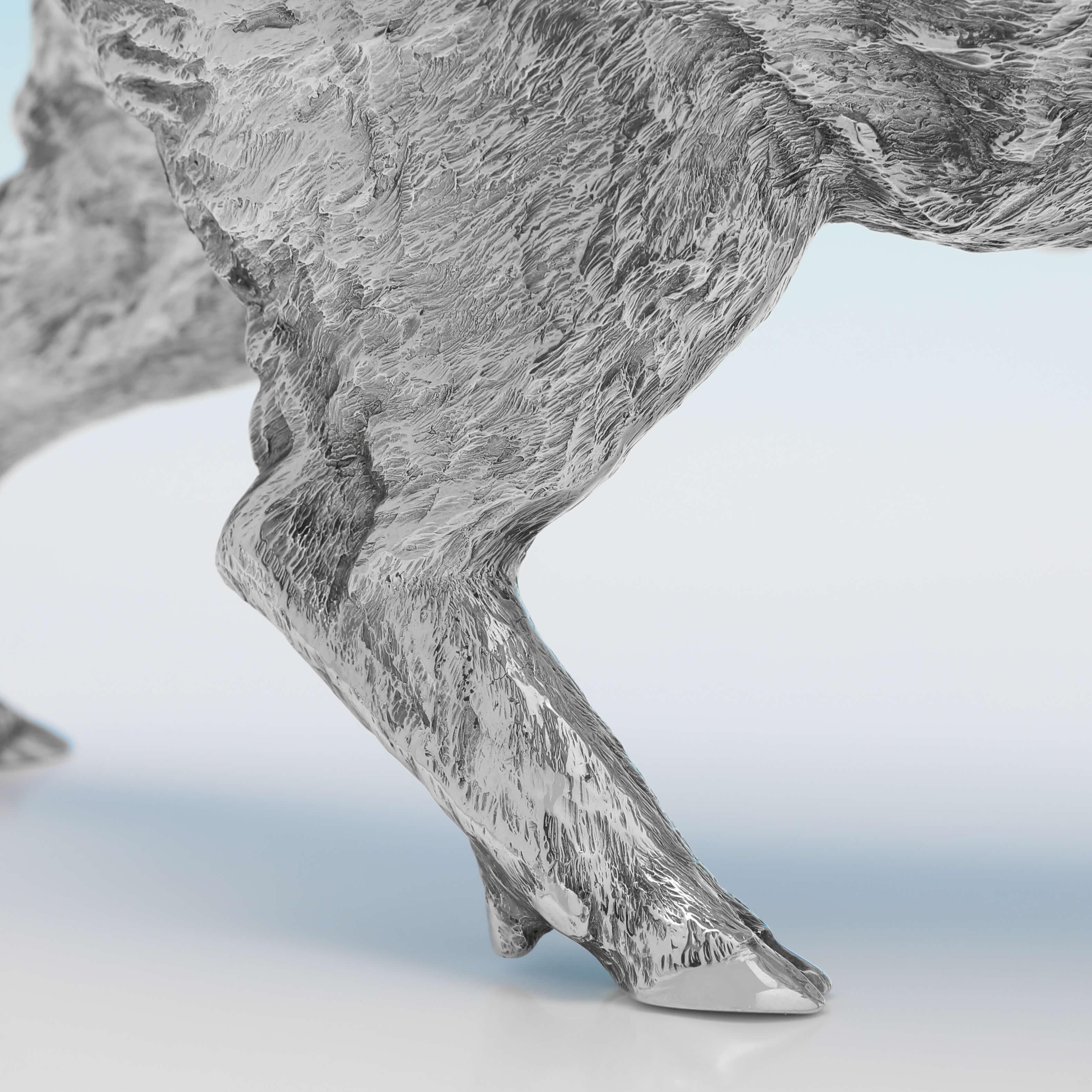 Large and Heavy Sterling Silver Model of a Boar, Hallmarked in London ...