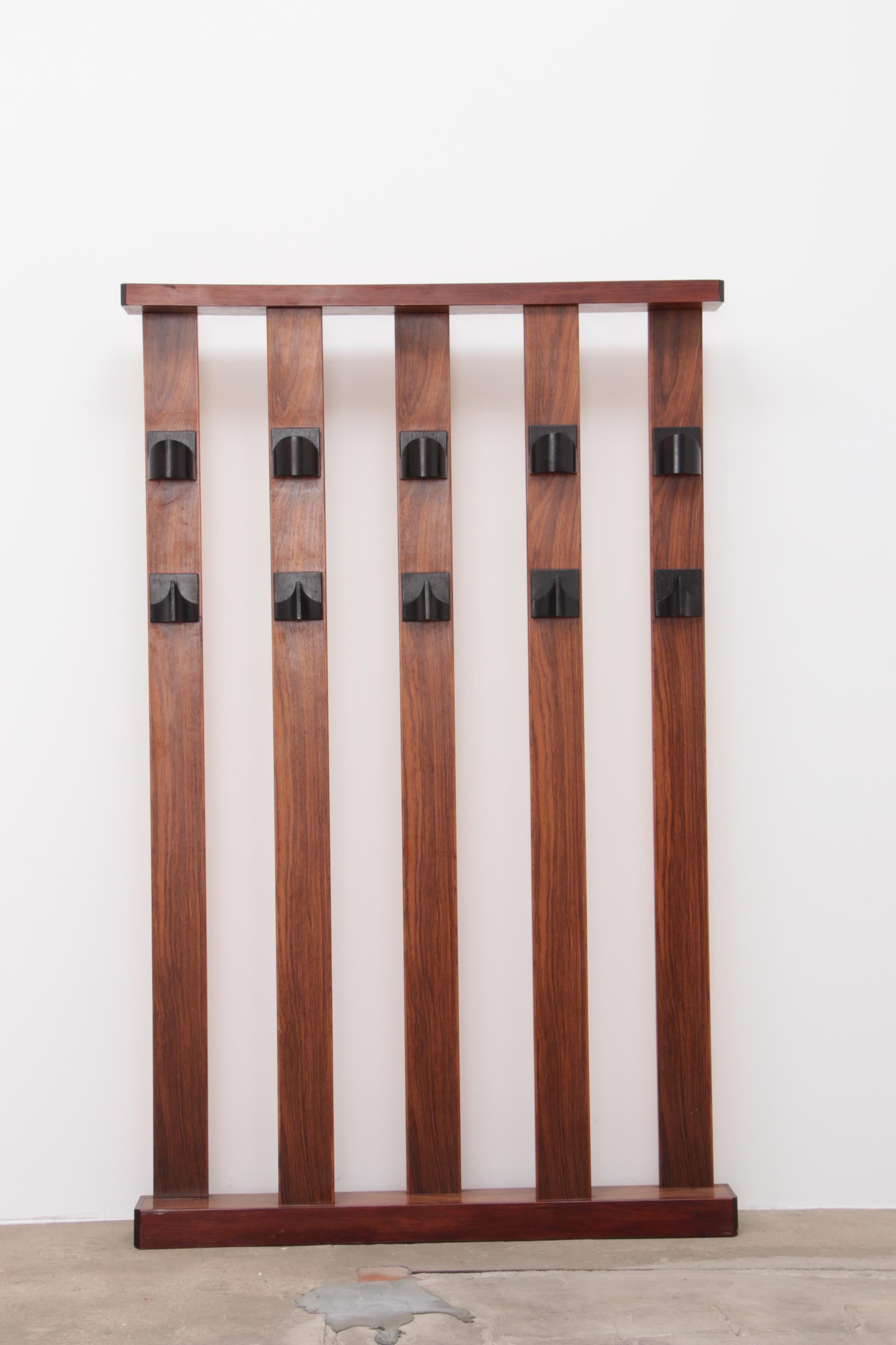 Large heavy wooden Italian wall coat rack from the 1960s For Sale at ...