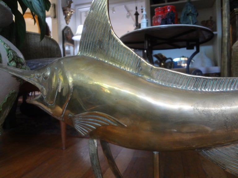 Large Hollywood Regency Brass Marlin Sculpture at 1stDibs