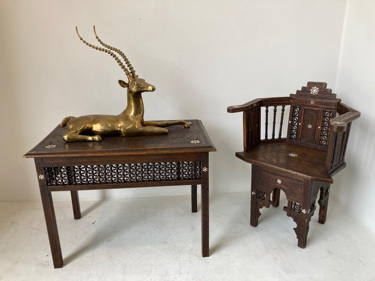 Hollywood Regency Brass Resting Antelope Stag Large Sculpture For Sale ...