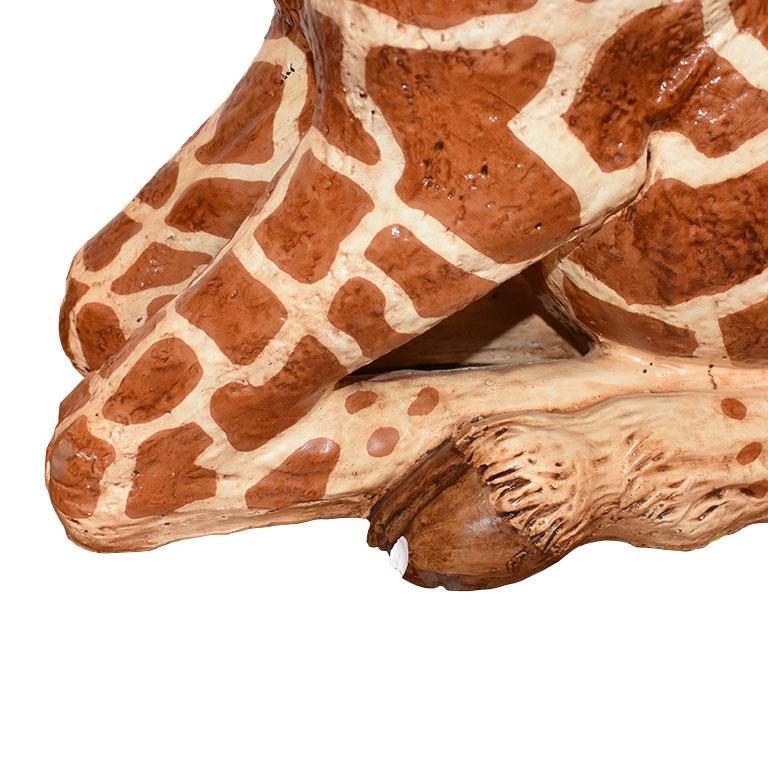 Large Hollywood Regency Italian Ceramic Hand-Painted Giraffe Sculpture ...