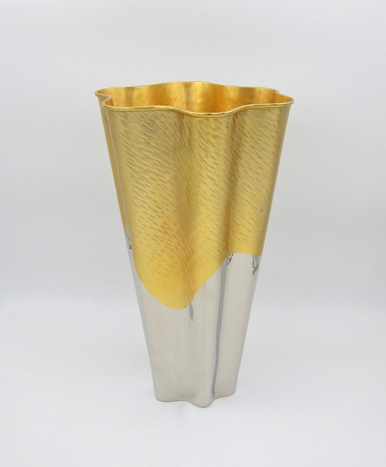 Large L'Objet Dualite Vase in Silver and Gold Metal For Sale at 1stDibs ...