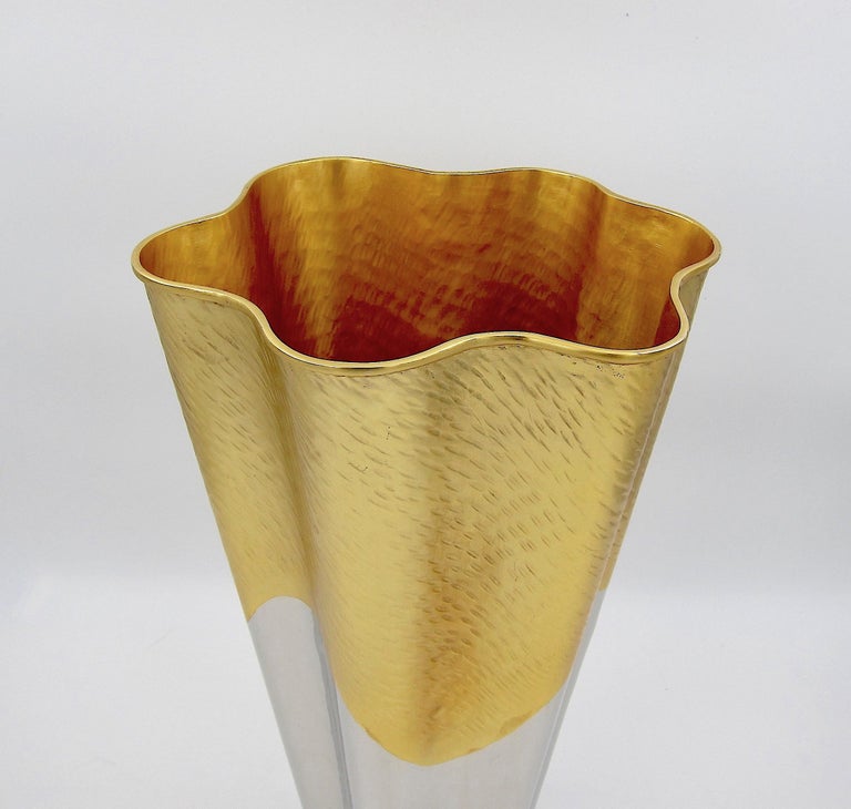 Large L'Objet Dualite Vase in Silver and Gold Metal For Sale at 1stDibs ...
