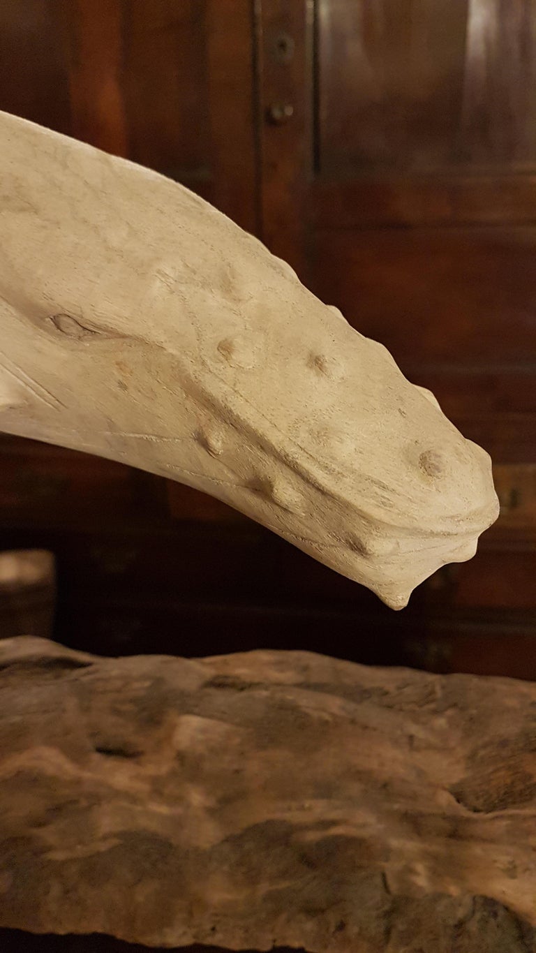Large Humpback Whale Sculpture on Bog Yew Log For Sale at 1stDibs ...