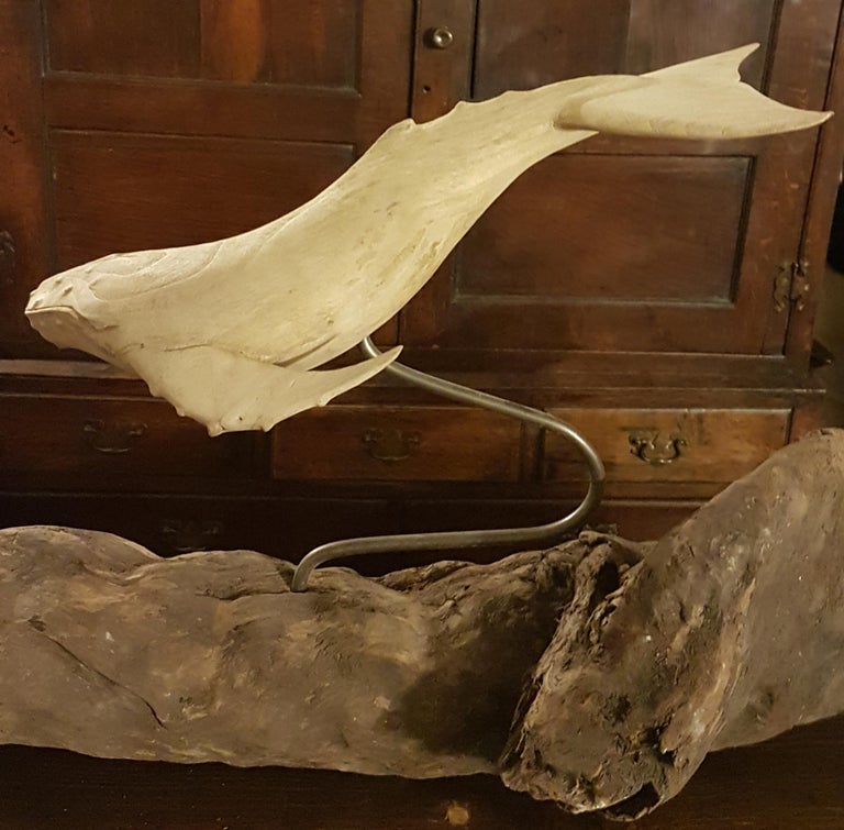 Large Humpback Whale Sculpture on Bog Yew Log For Sale at 1stDibs ...