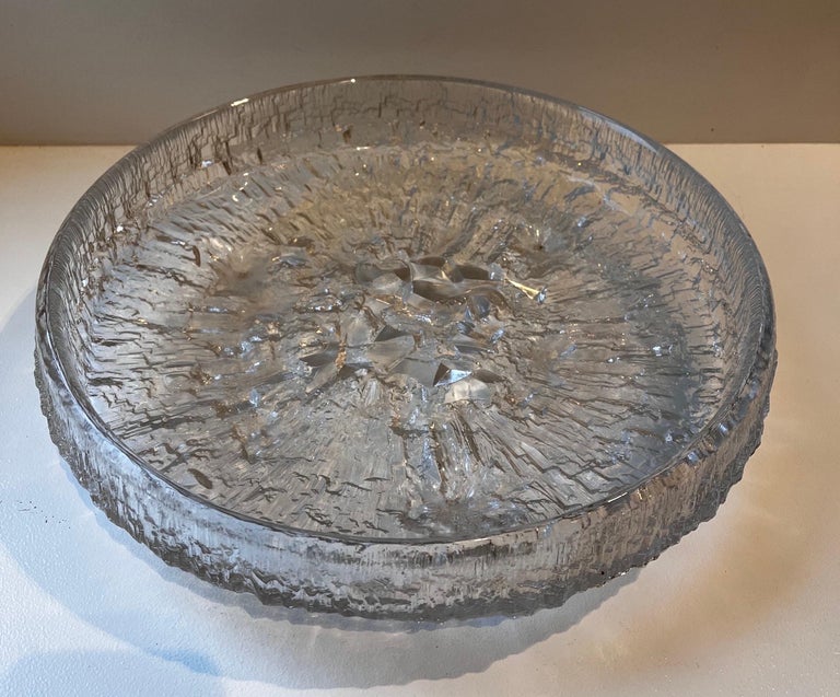 Large Ice Glass Bowl "Lunaria" by Tapio Wirkkala For Sale at 1stDibs