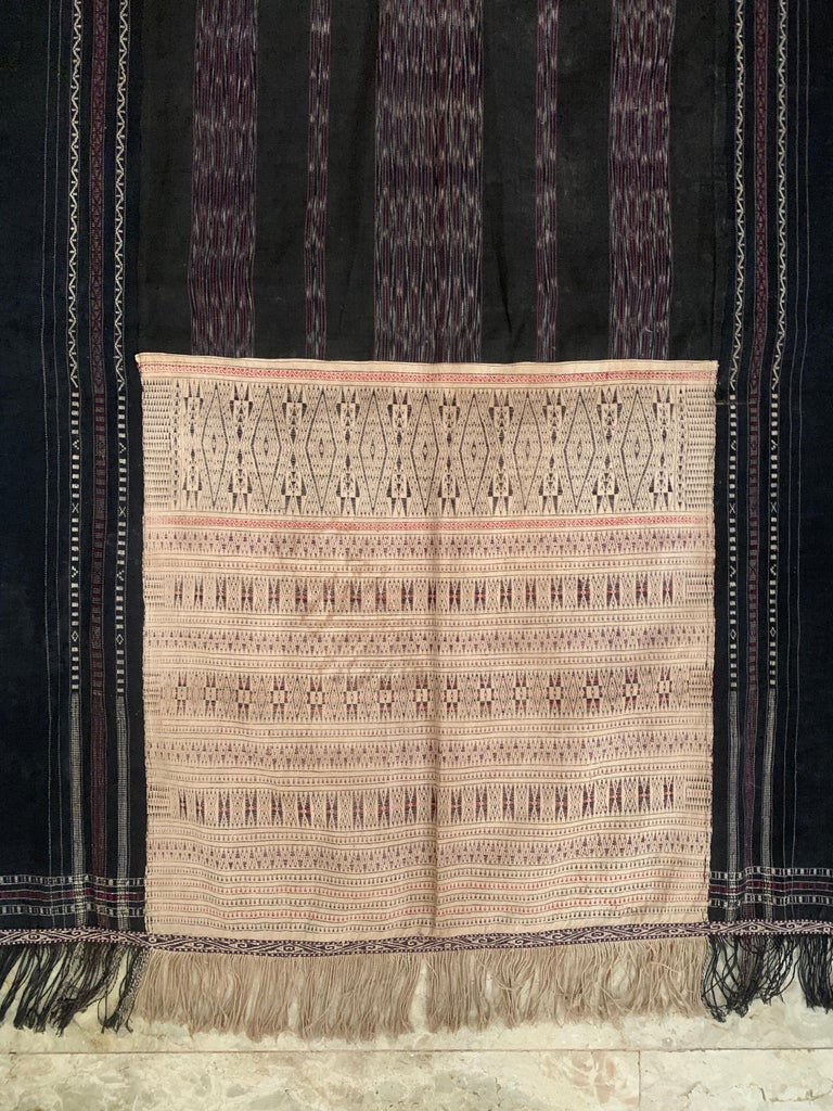 Ikat Textile "Ulos" from Batak Tribe of Sumatra and Stunning Tribal Motifs For Sale at 1stDibs