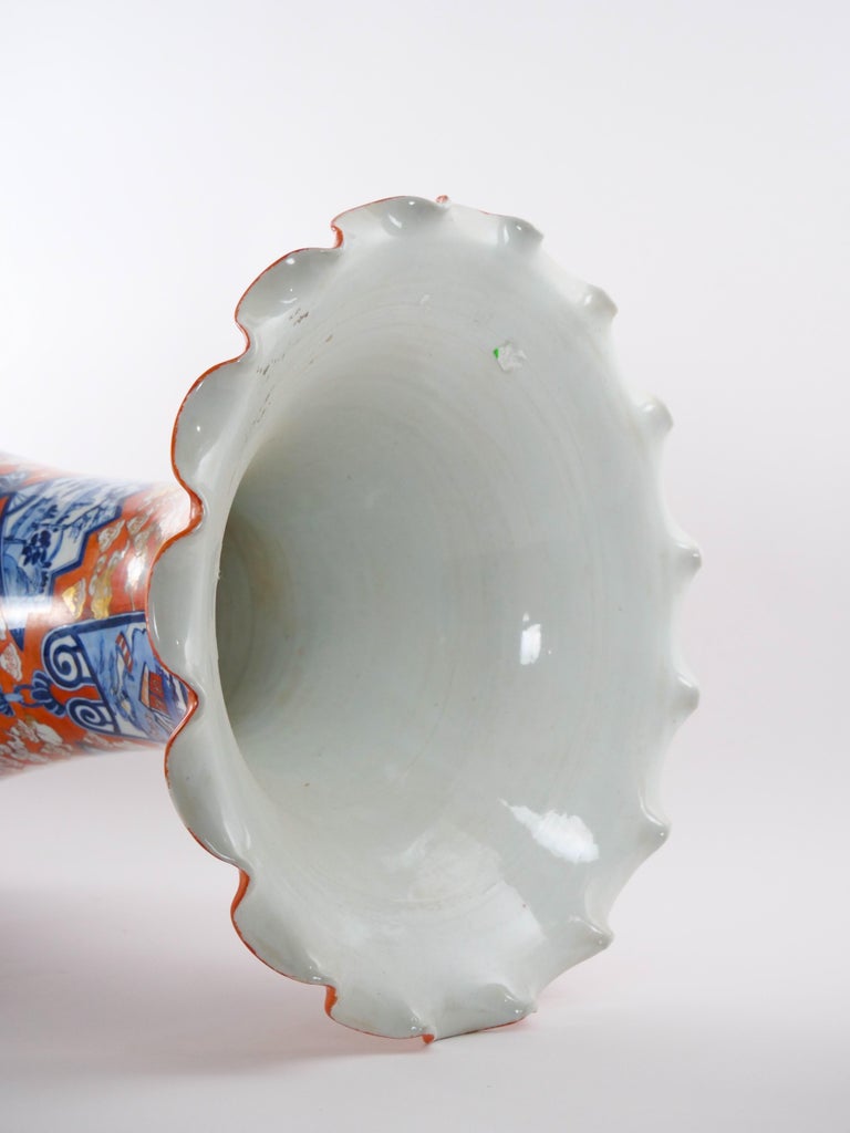 Large Imari Porcelain Flori-form Trumpet Decorative Floor Vase For Sale ...