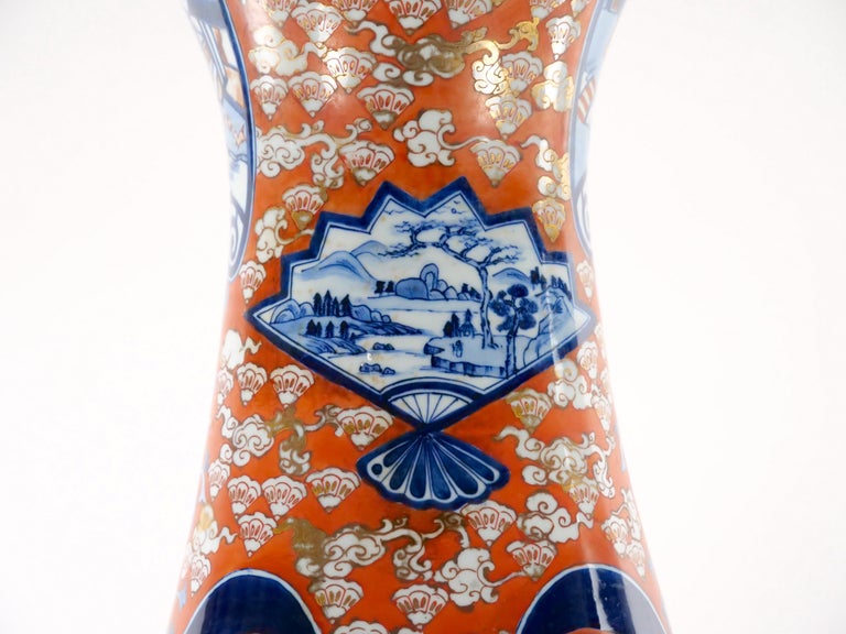 Large Imari Porcelain Flori-form Trumpet Decorative Floor Vase For Sale ...