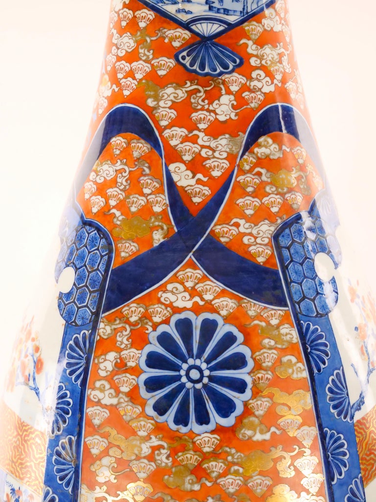 Large Imari Porcelain Flori-form Trumpet Decorative Floor Vase For Sale ...