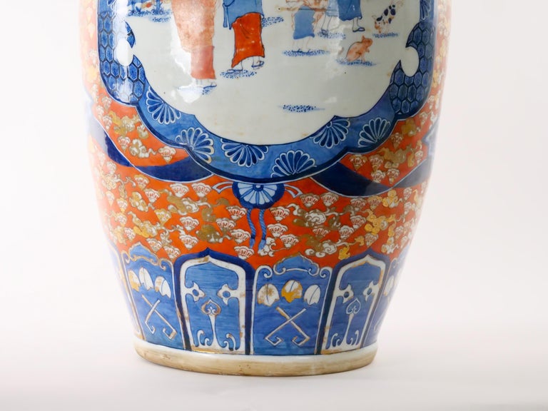 Large Imari Porcelain Flori-form Trumpet Decorative Floor Vase For Sale ...