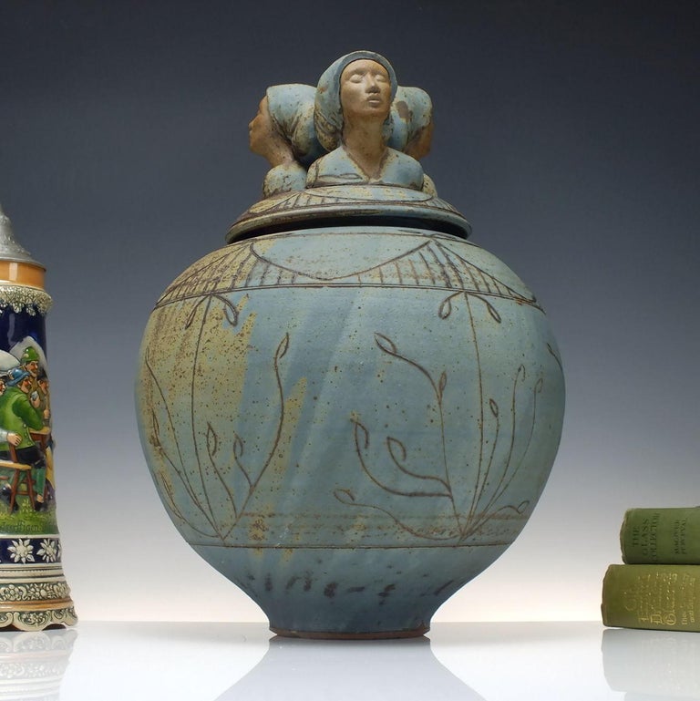 Large Impressive Ceramic Covered Jar by Chris Bramble For Sale at 1stDibs