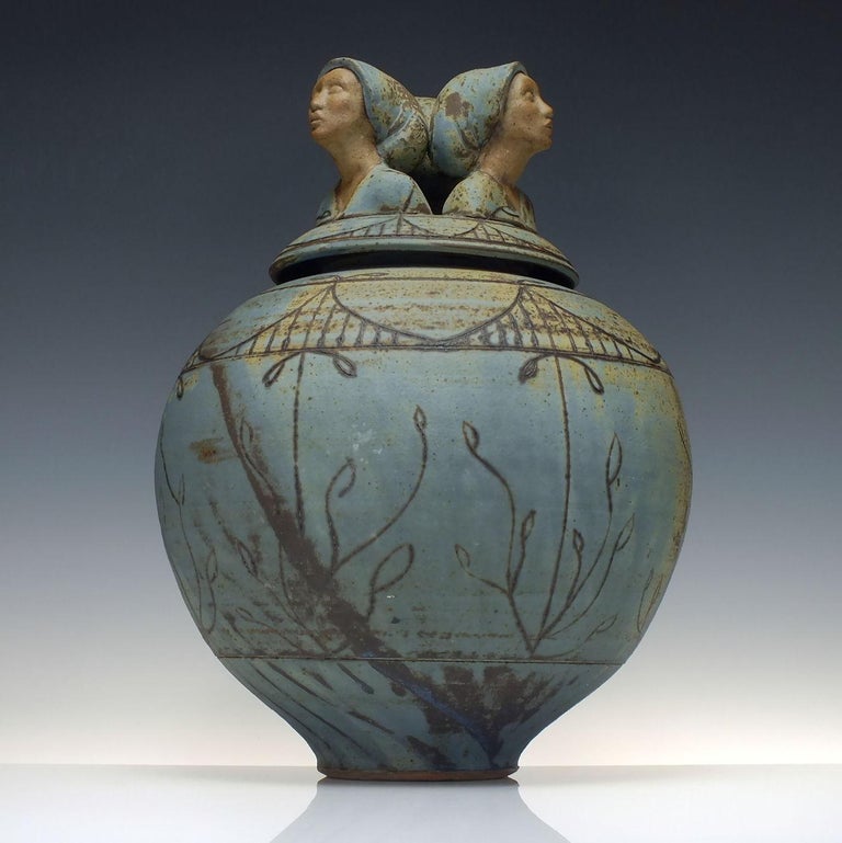 Large Impressive Ceramic Covered Jar by Chris Bramble For Sale at 1stDibs