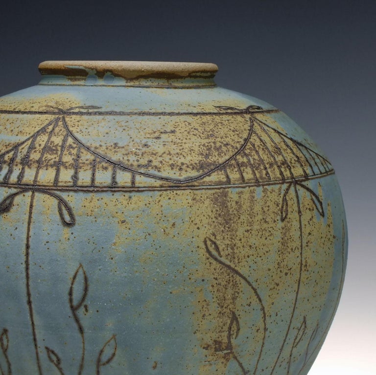 Large Impressive Ceramic Covered Jar by Chris Bramble For Sale at 1stDibs