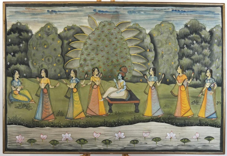 Large Indian Pichhavai Painting, 19th Century For Sale at 1stDibs