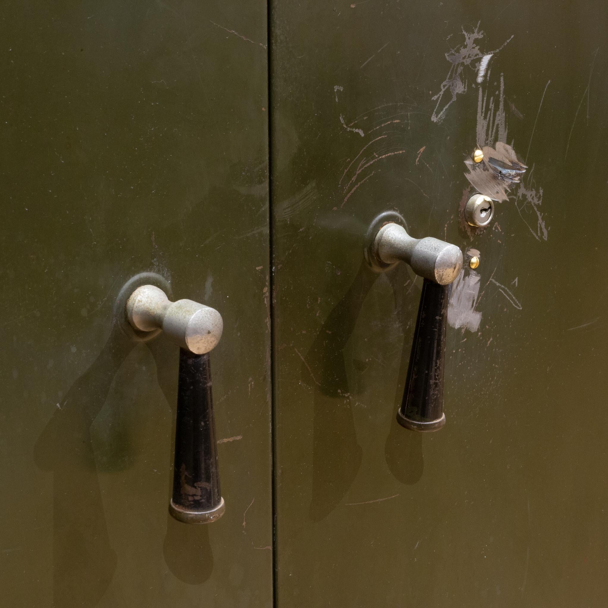 Large Industrial Army Green Metal Cabinet, c.1930 at 1stDibs | army cabinet