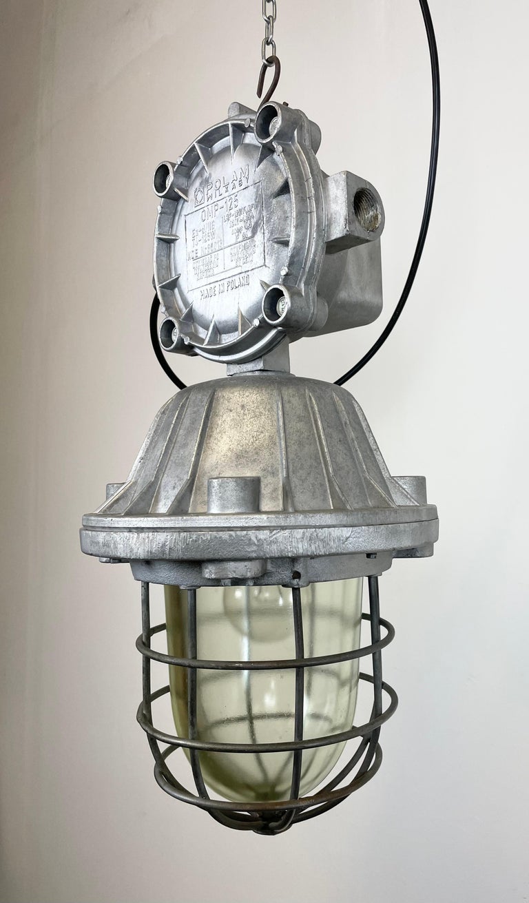 Large Industrial Cast Aluminium Cage Pendant Light, 1970 For Sale at ...